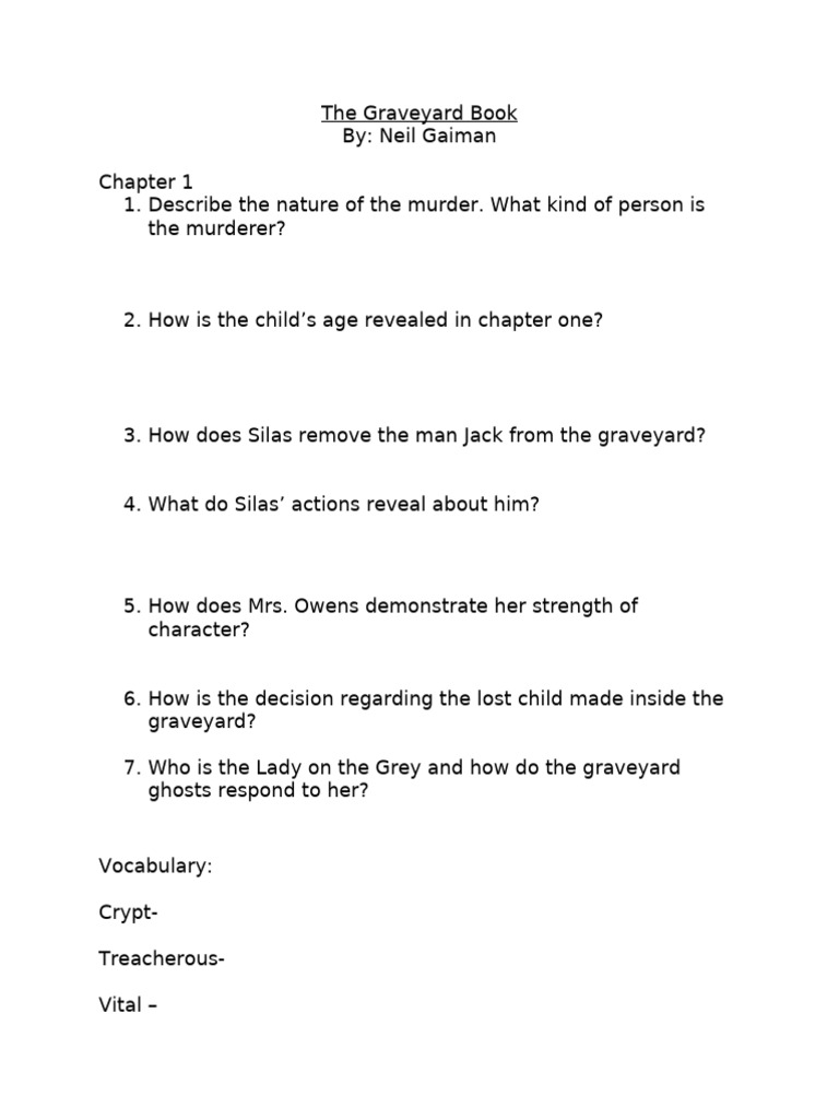 The Graveyard Book Chapter 1 | PDF