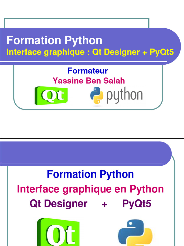 Interface Graphique QT Designer PyQt5 Ya | PDF