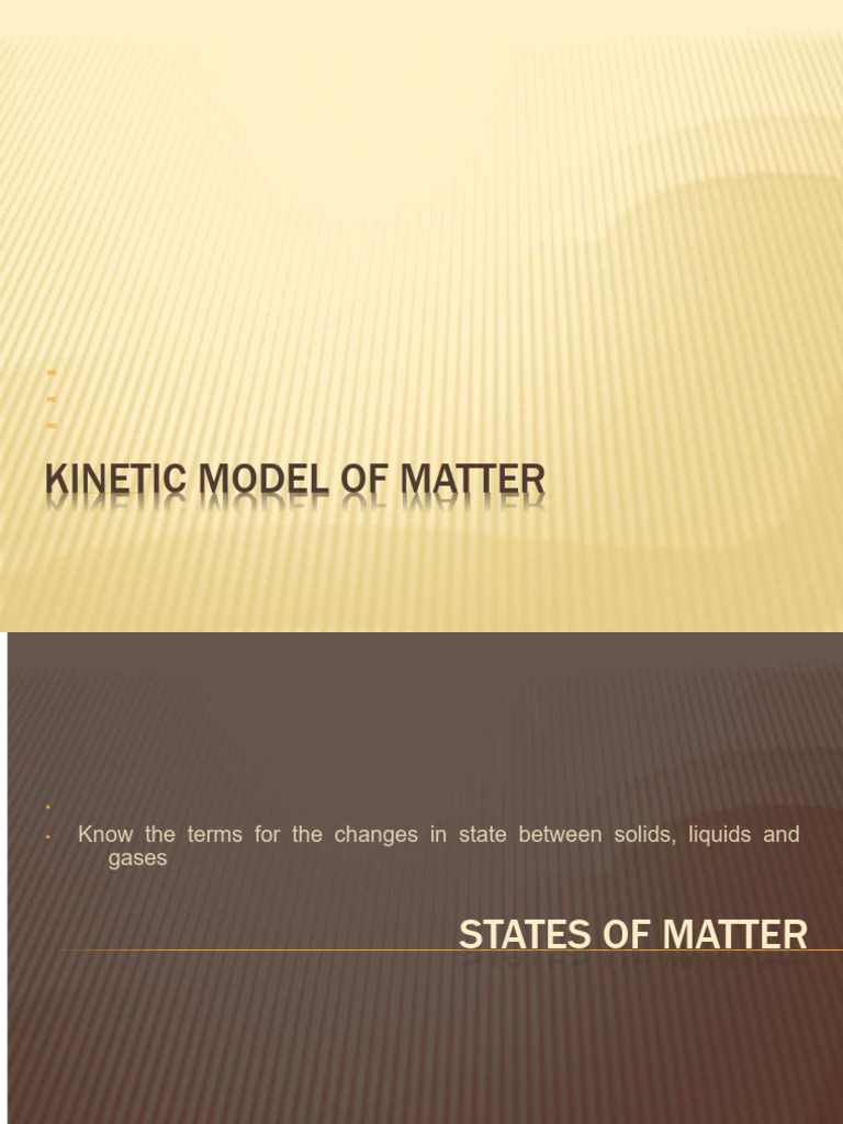 Kinetic Model of Matter and Evaporation | PDF