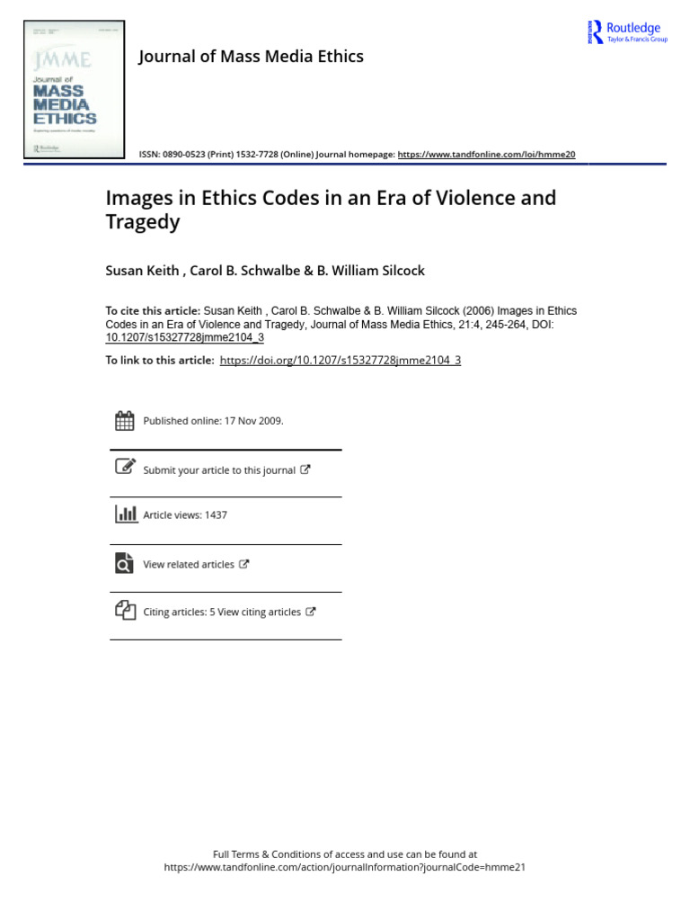 Images in Ethics Codes in An Era of Violence and Tragedy | PDF