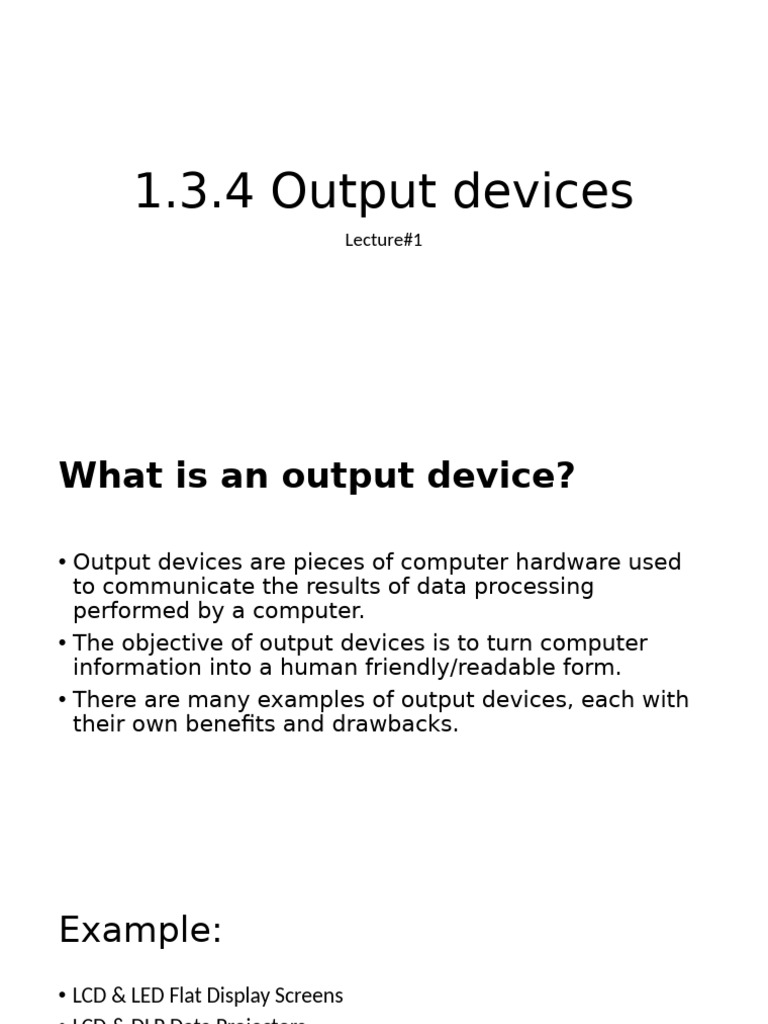 Lecture#1 Output Device Printer | PDF