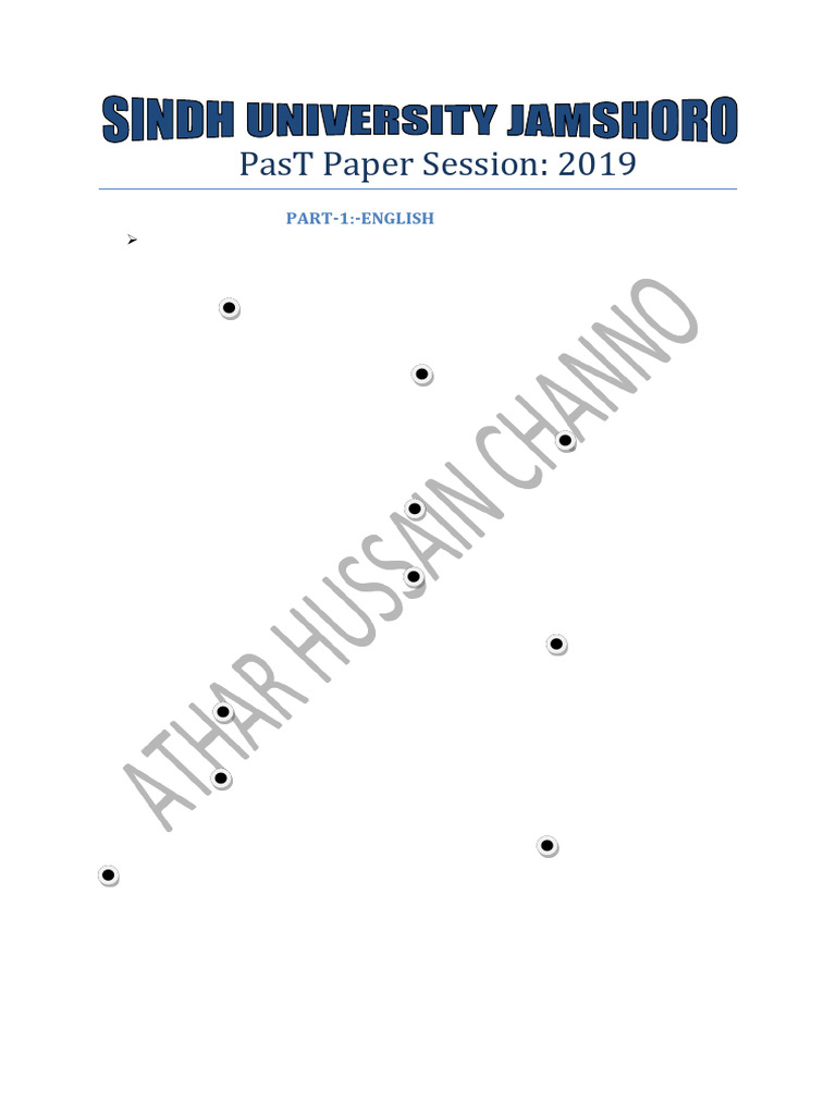 Sindh University 2019 | PDF