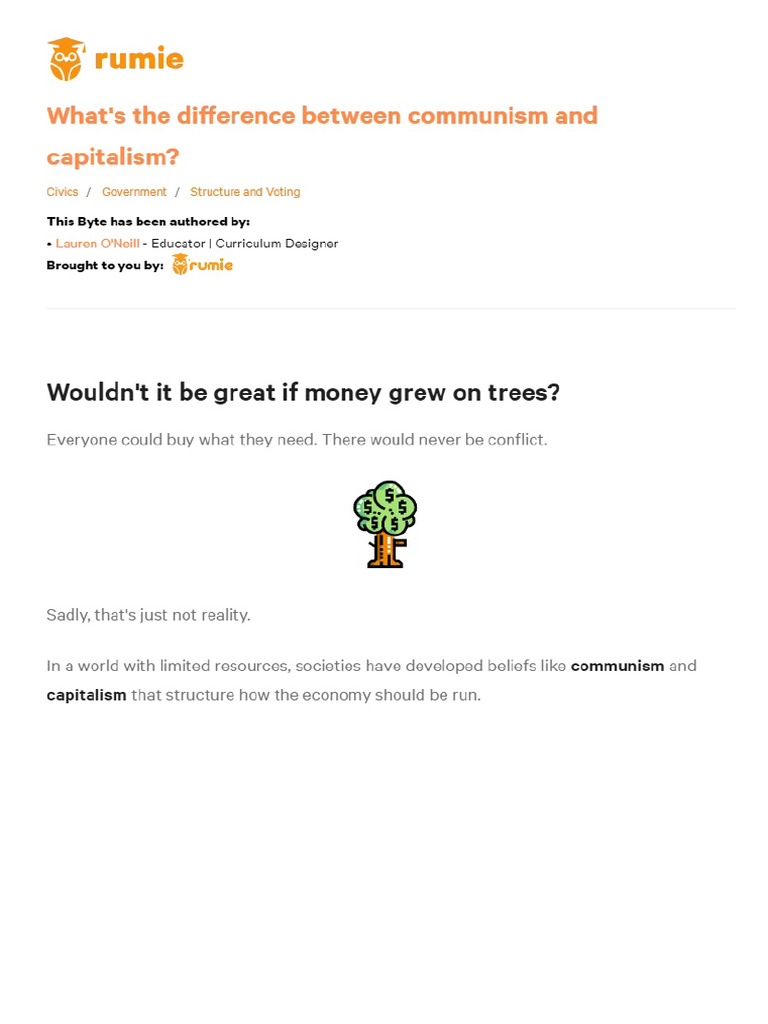 What S The Difference Between Communism and Capitalism | PDF