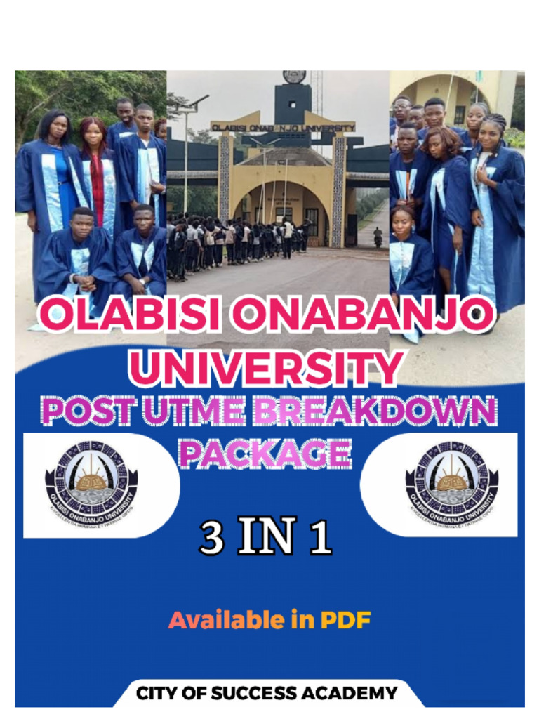 Oou Post Utme Breakdown Package | PDF