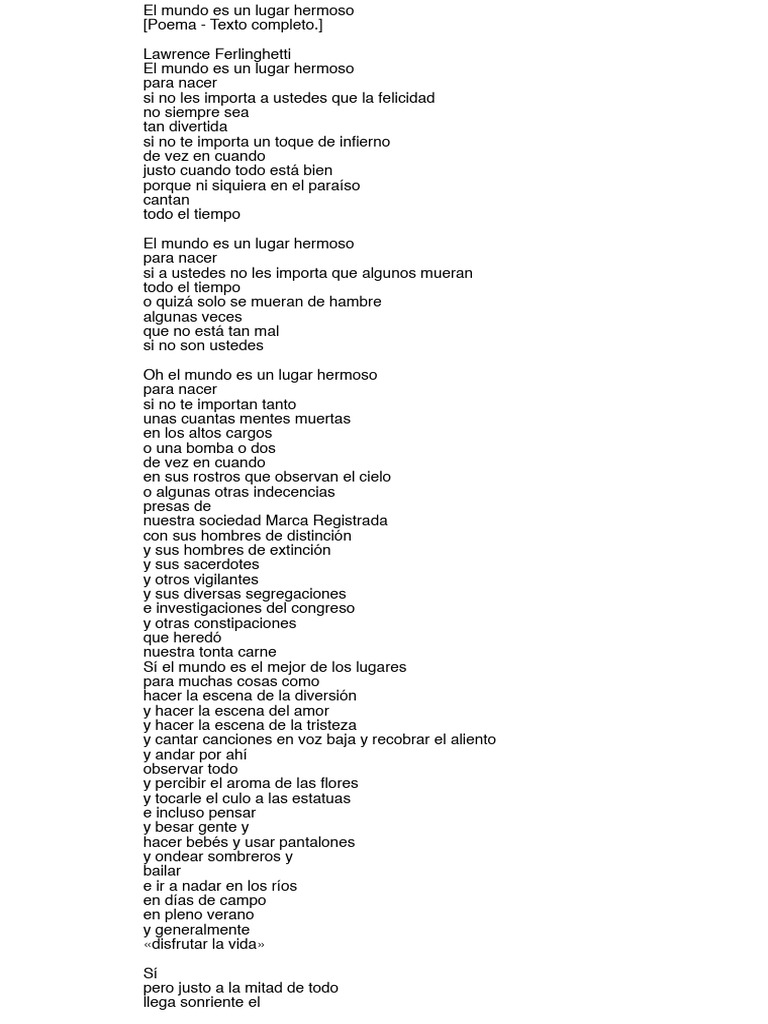 El Mundo Es Un Lugar Hermoso... | PDF