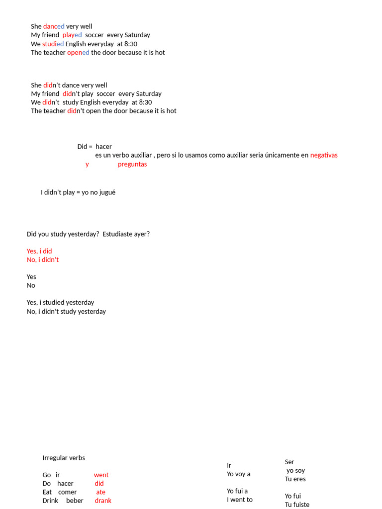 Past Simple Irregular | PDF