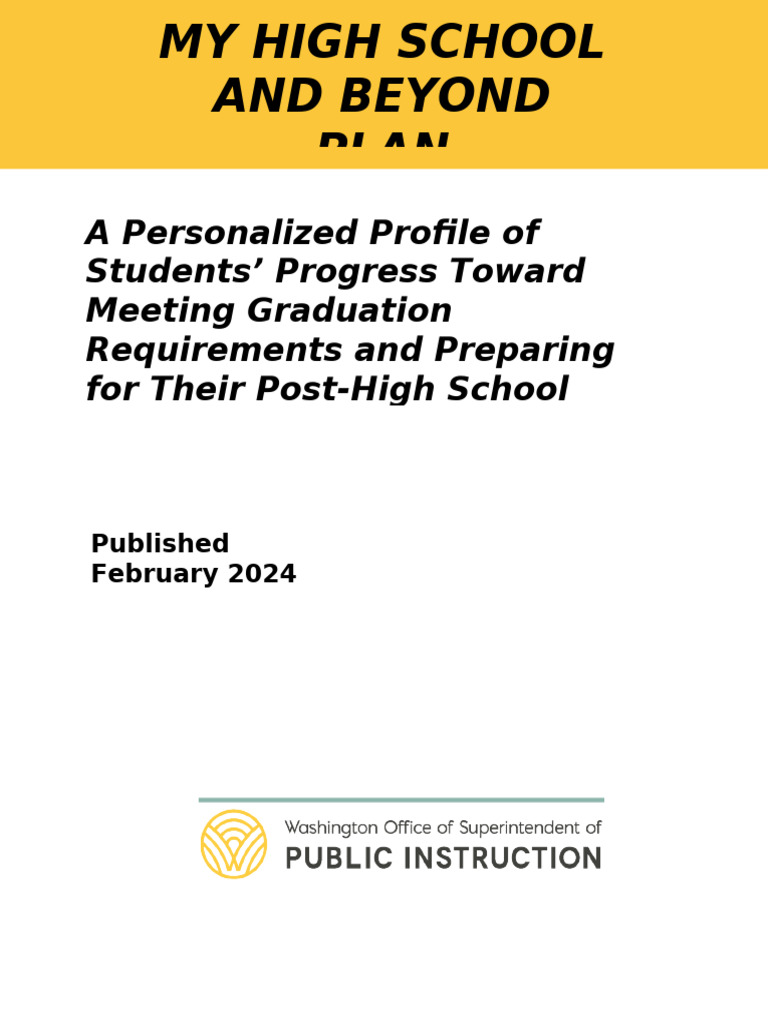High School and Beyond Plan (WA State | PDF