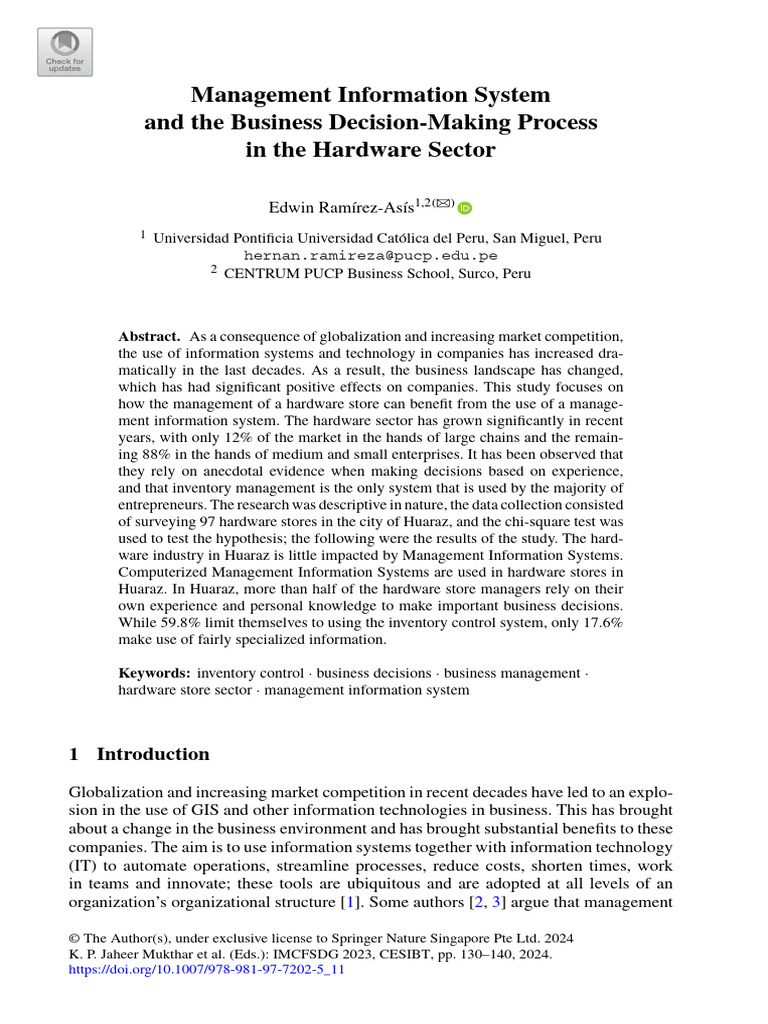 Management Information System And The Business Decision Making Process