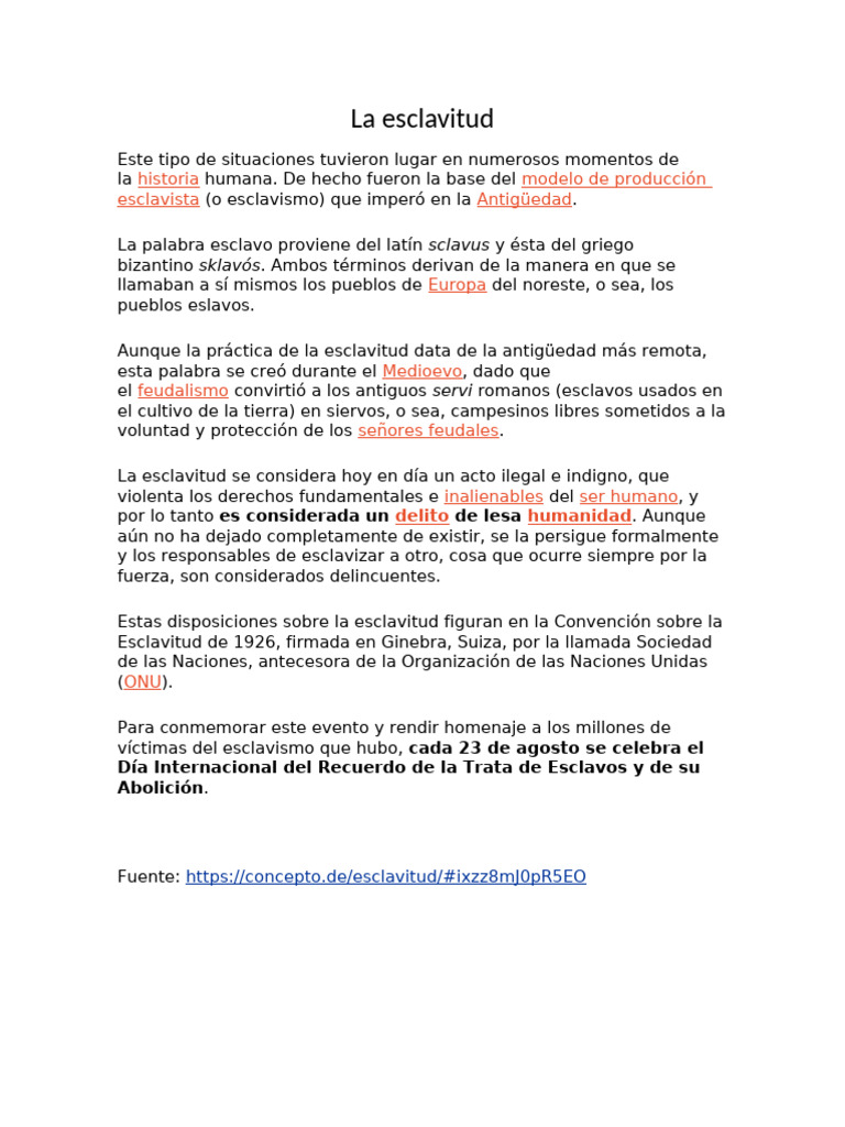 La Esclavitud Humana | PDF