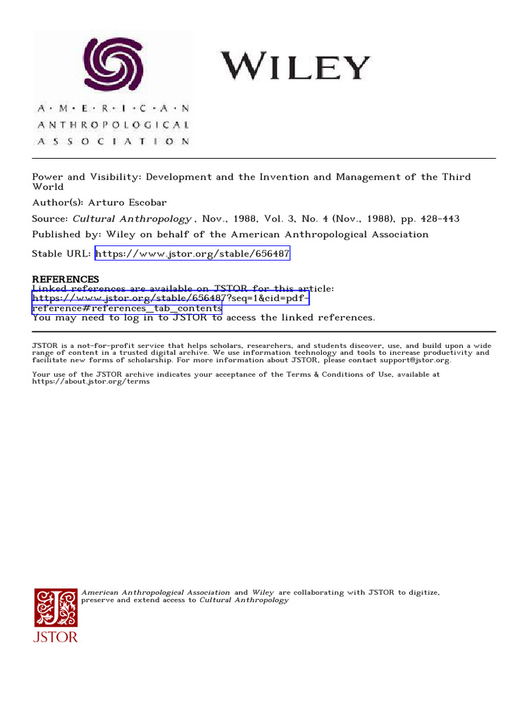 Arturo Escobar - Power and Visibility | PDF