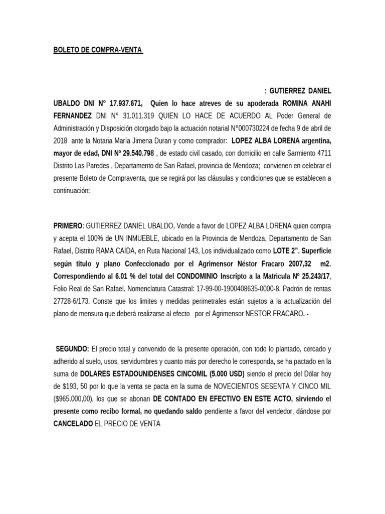 BOLETO DE COMPRA Imueble | PDF | Condominio | Ley común