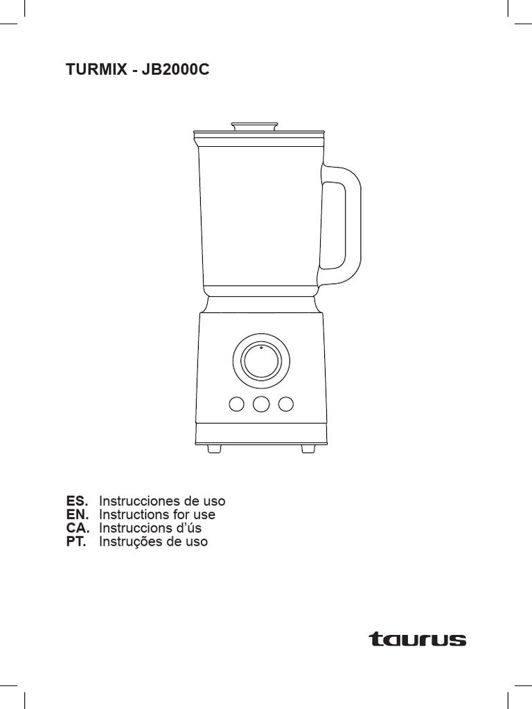 USER MANUAL Taurus Turmix | PDF | Blender