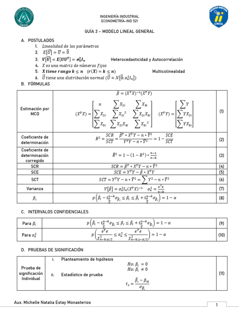 3.2 Modelo Lineal General | PDF