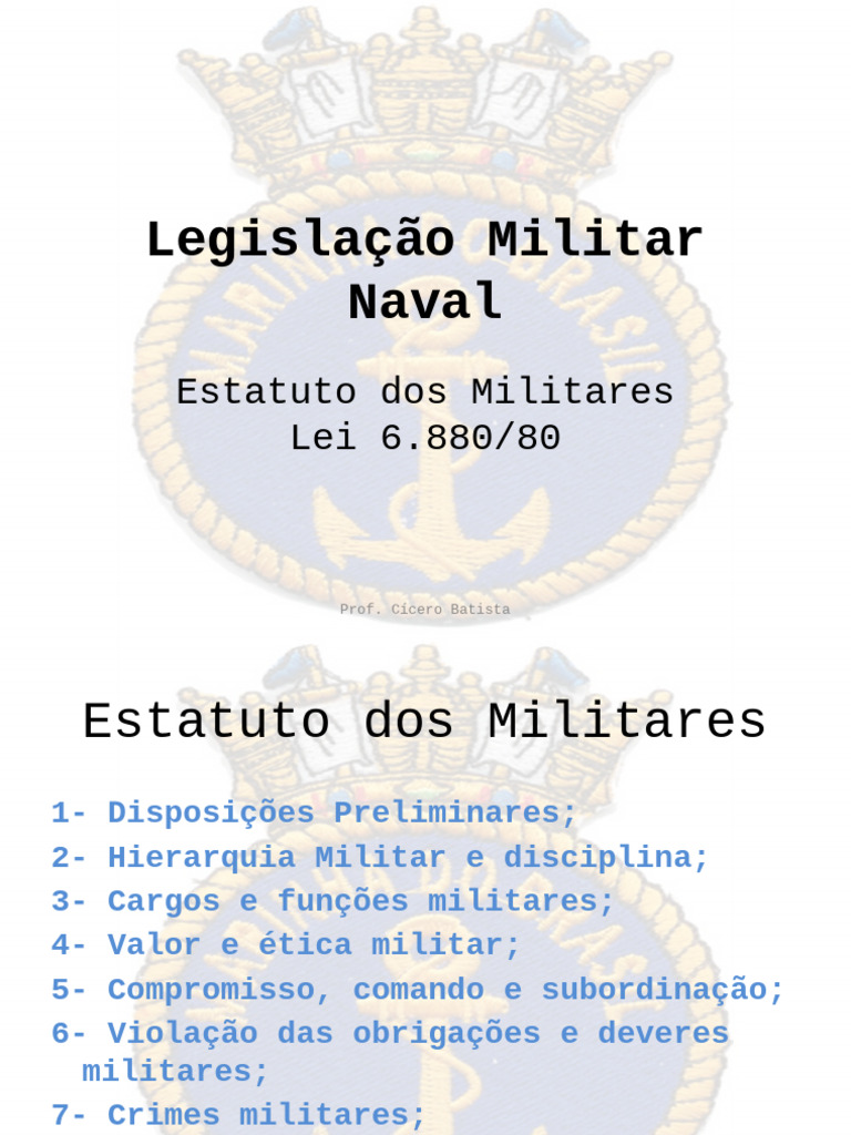 Legislação Militar Naval - RX | PDF