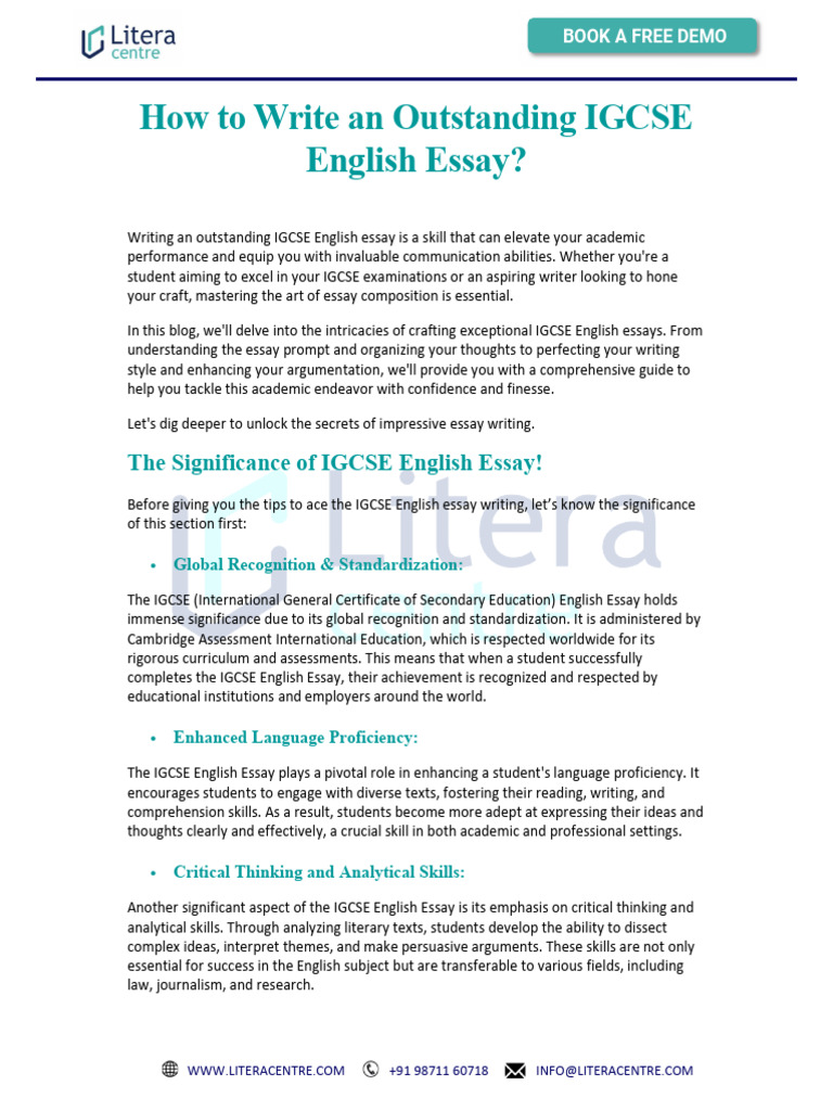 How To Write An Outstanding IGCSE English Essay - 27448c2525 | PDF