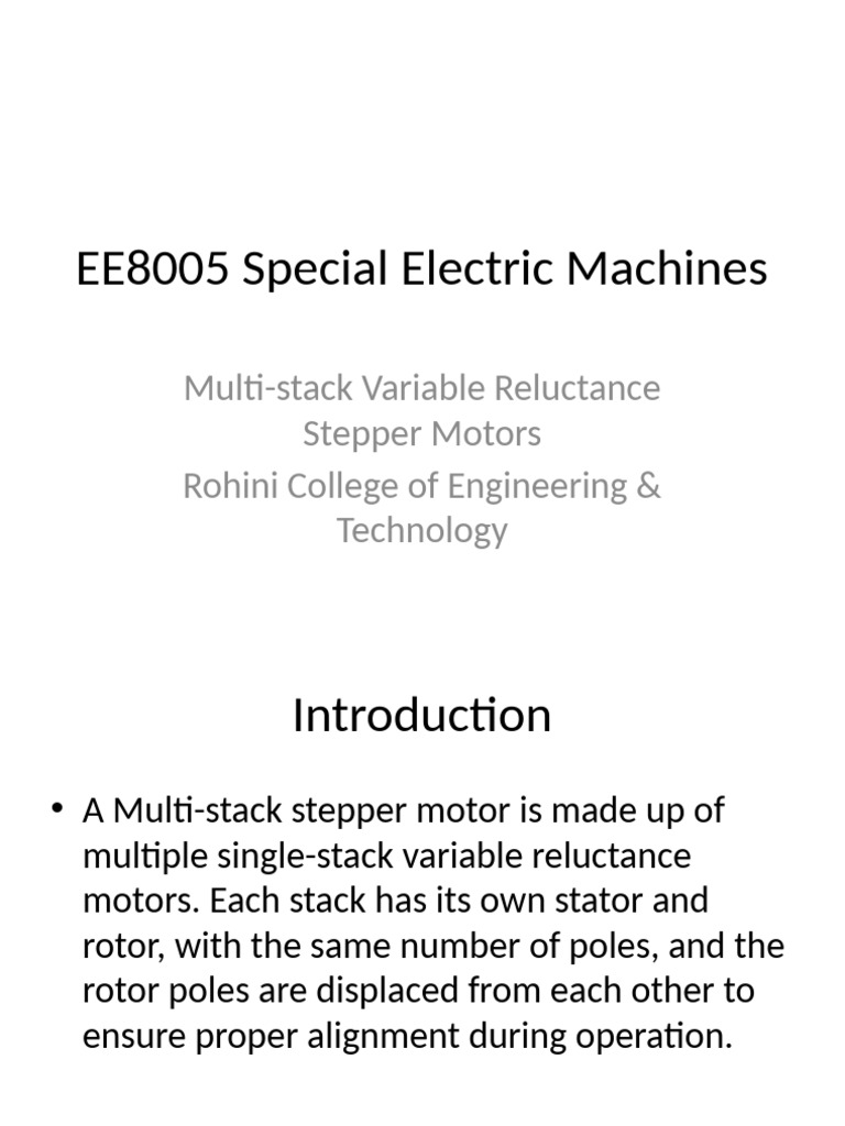 Multi Stack Stepper Motor Presentation | PDF