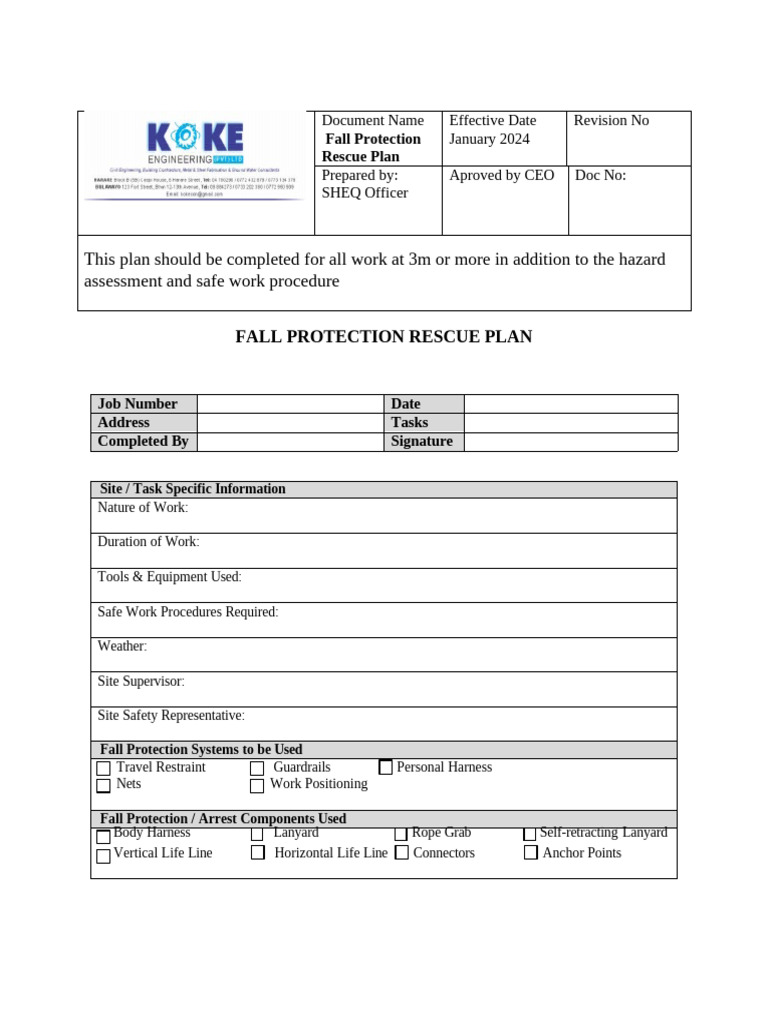 Fall-Protection-Rescue-Plan | PDF