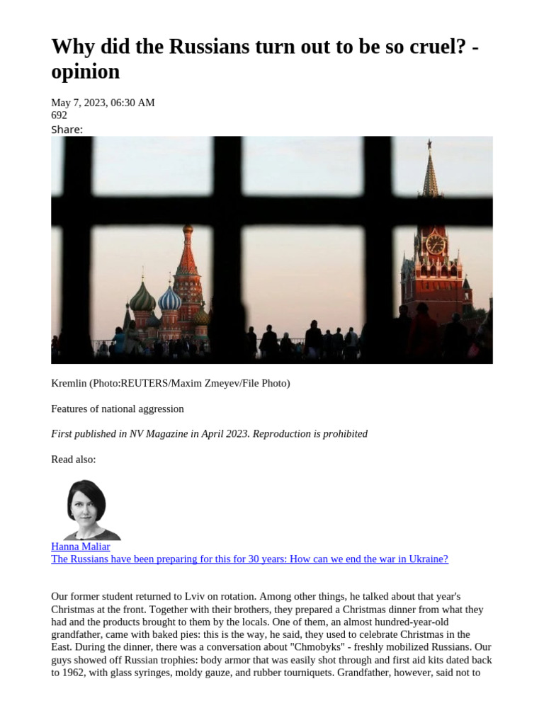 Why Did The Russians Turn Out To Be So Cruel | PDF