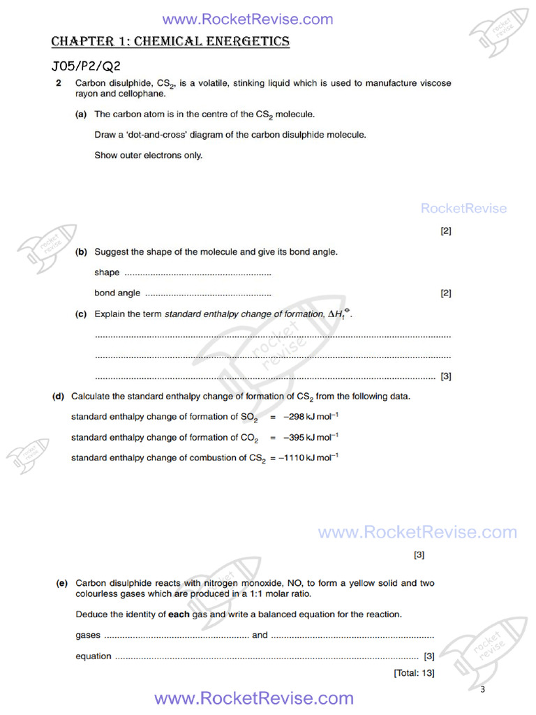 Chemical Energetics QP | PDF