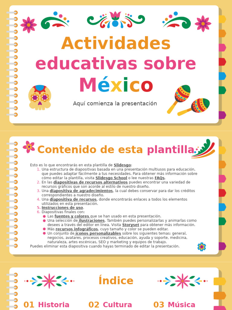 Mexico Activities Binder by Slidesgo | PDF