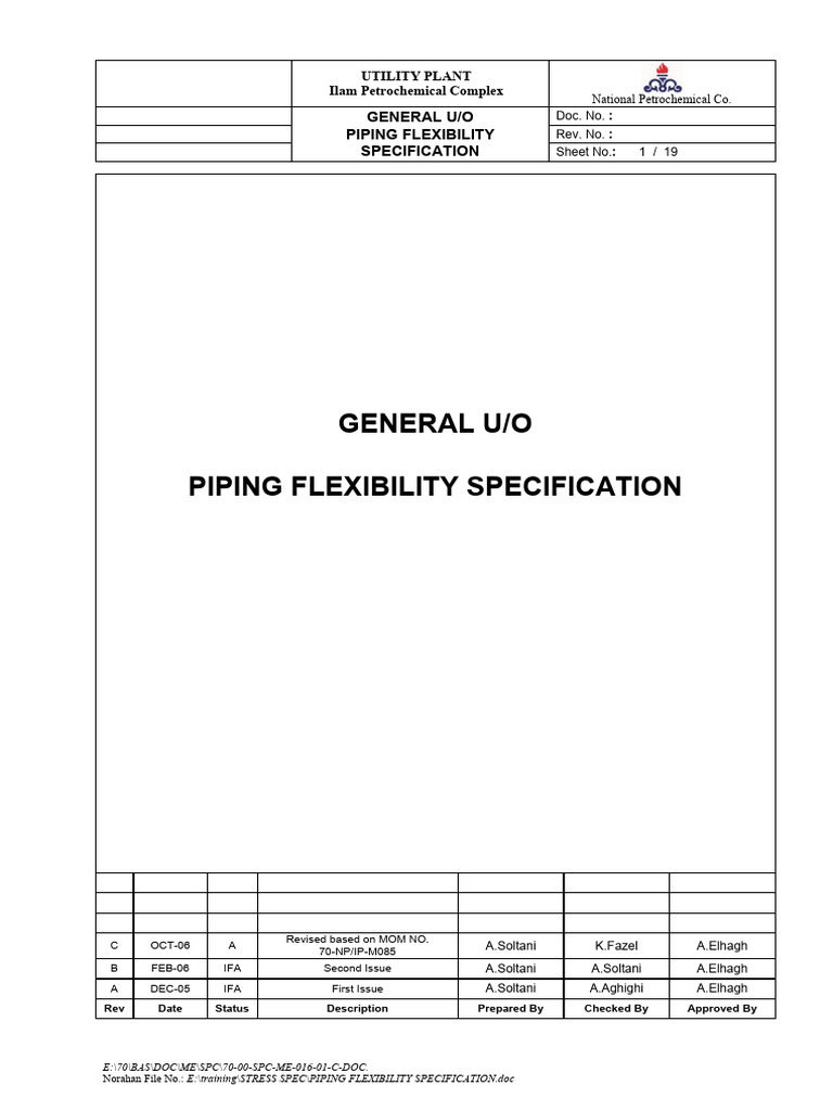 PIPING FLEXIBILITY SPECIFICATION | PDF