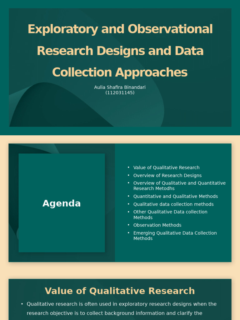 Exploratory and Observational Research Designs and Data Collection | PDF