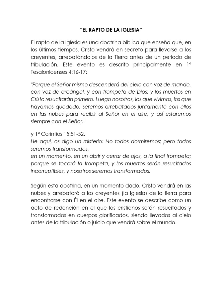 El Rapto de La Iglesia | PDF