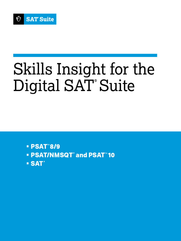 Skills Insight Digital Sat Suite | PDF