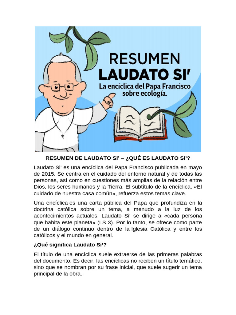 Resumen de Laudato Si | PDF