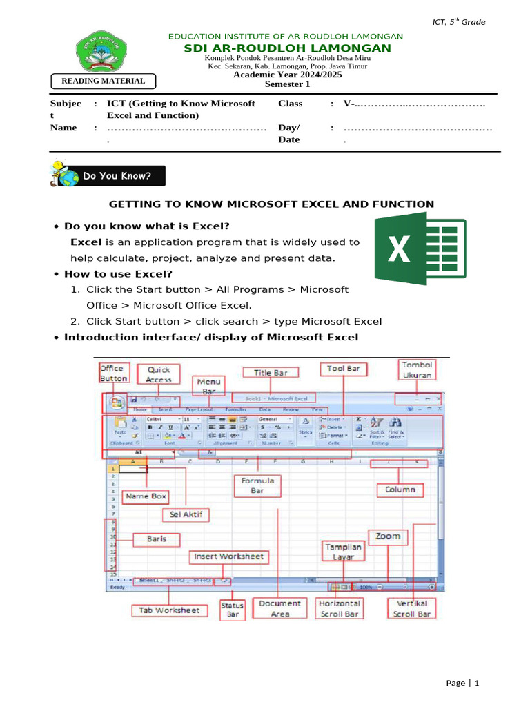 1. RM MS EXCEL | PDF