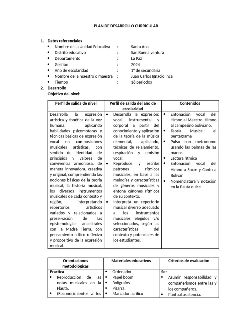 PDC MUSICA 1° A 6° de Sec. | PDF