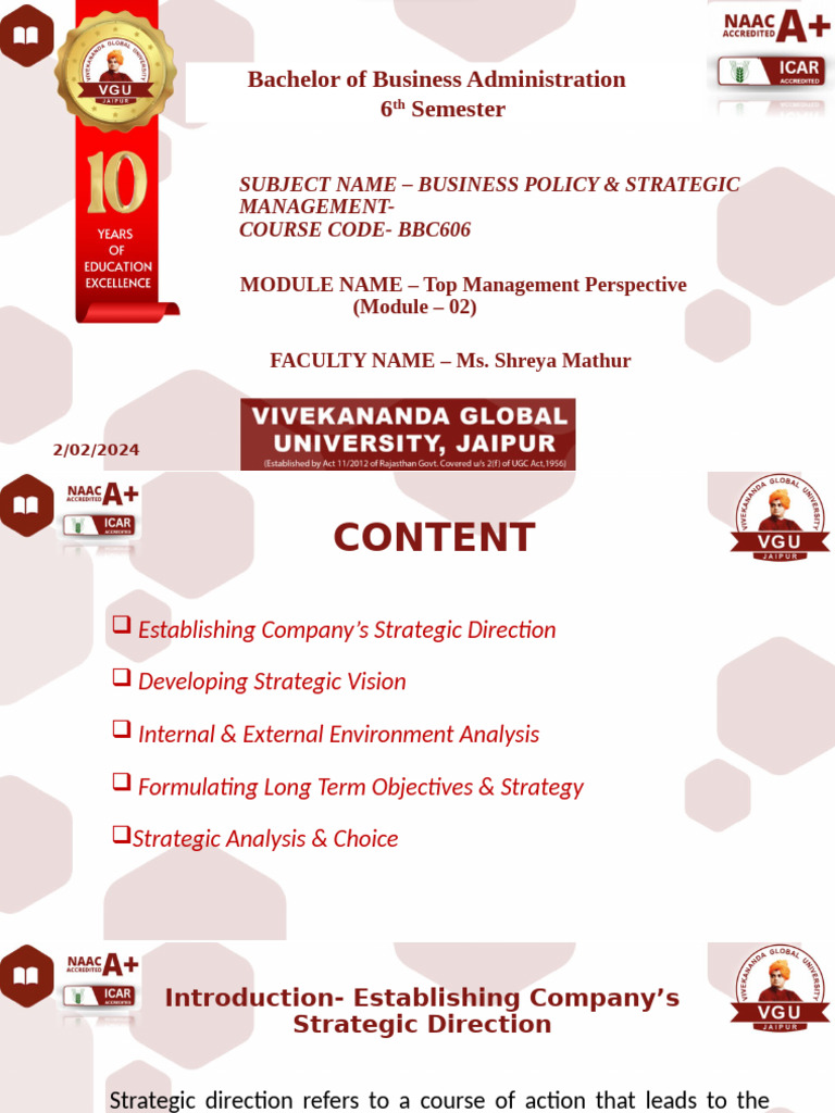 Module 2 (BBA VI) BPSM | PDF