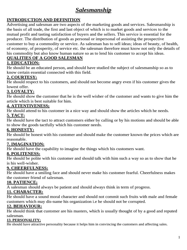 2 Salesmanship | PDF
