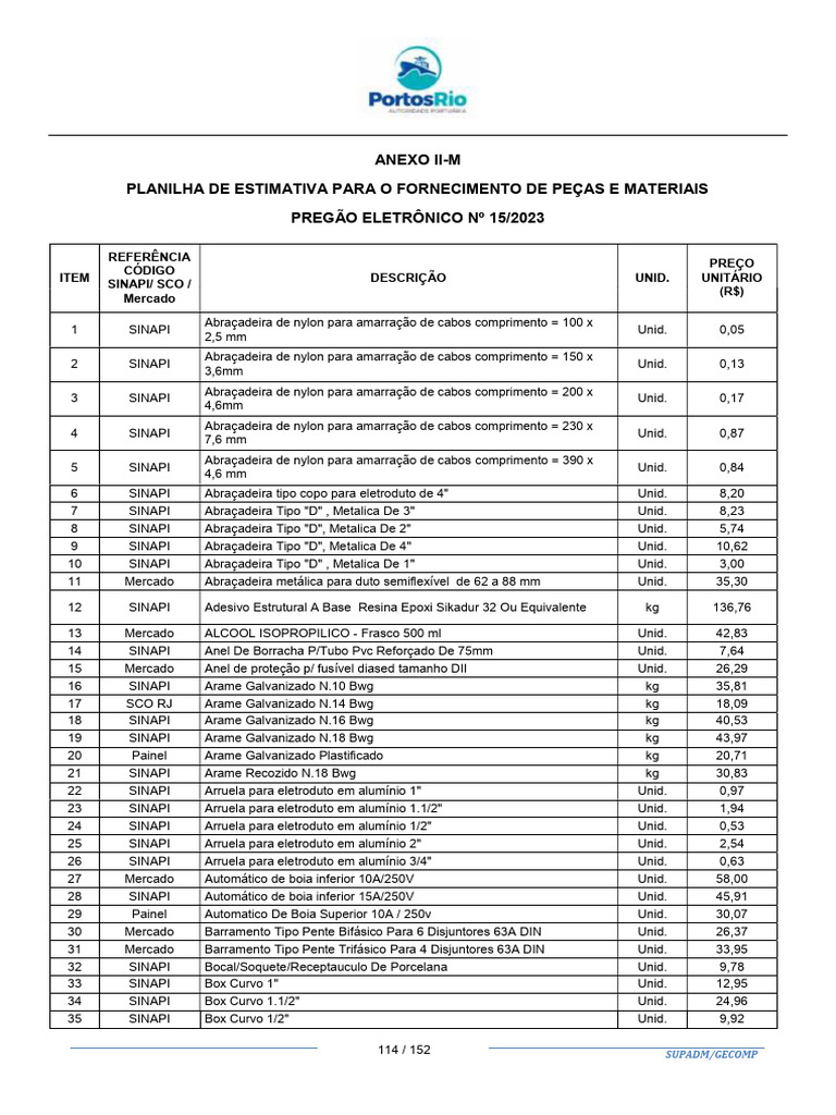 Lista de Material - Conforme Edital | PDF