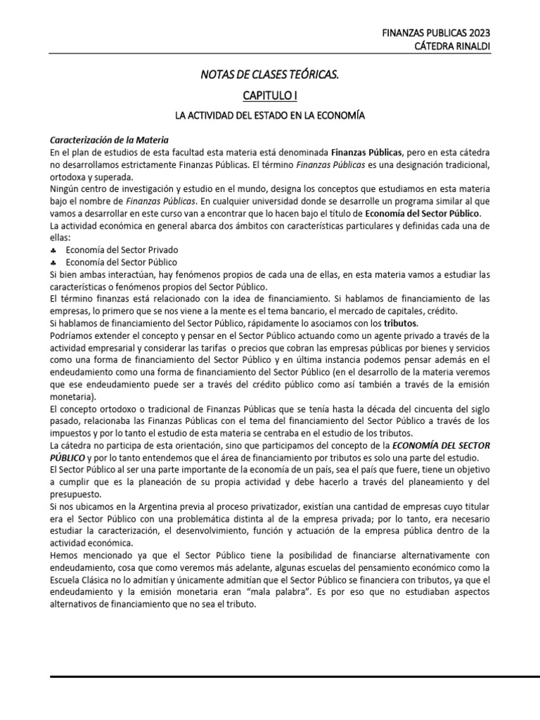 Notas de Clases. Capitulo 1. FP 2024. | PDF