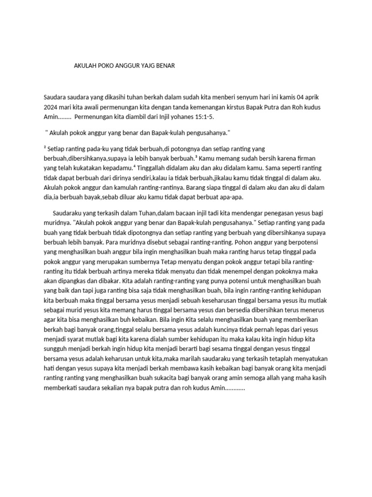 AKULAH POKO Angggur | PDF