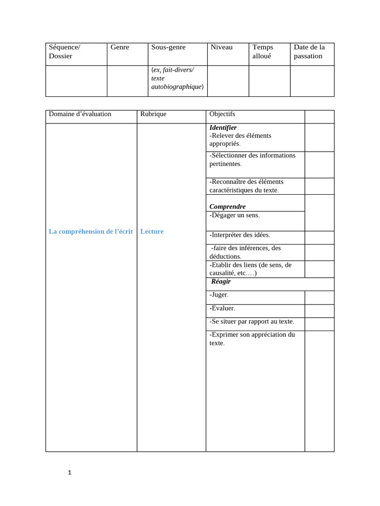 Fiche Pédagogique d'Une Évaluation de Contrôle Continu | PDF