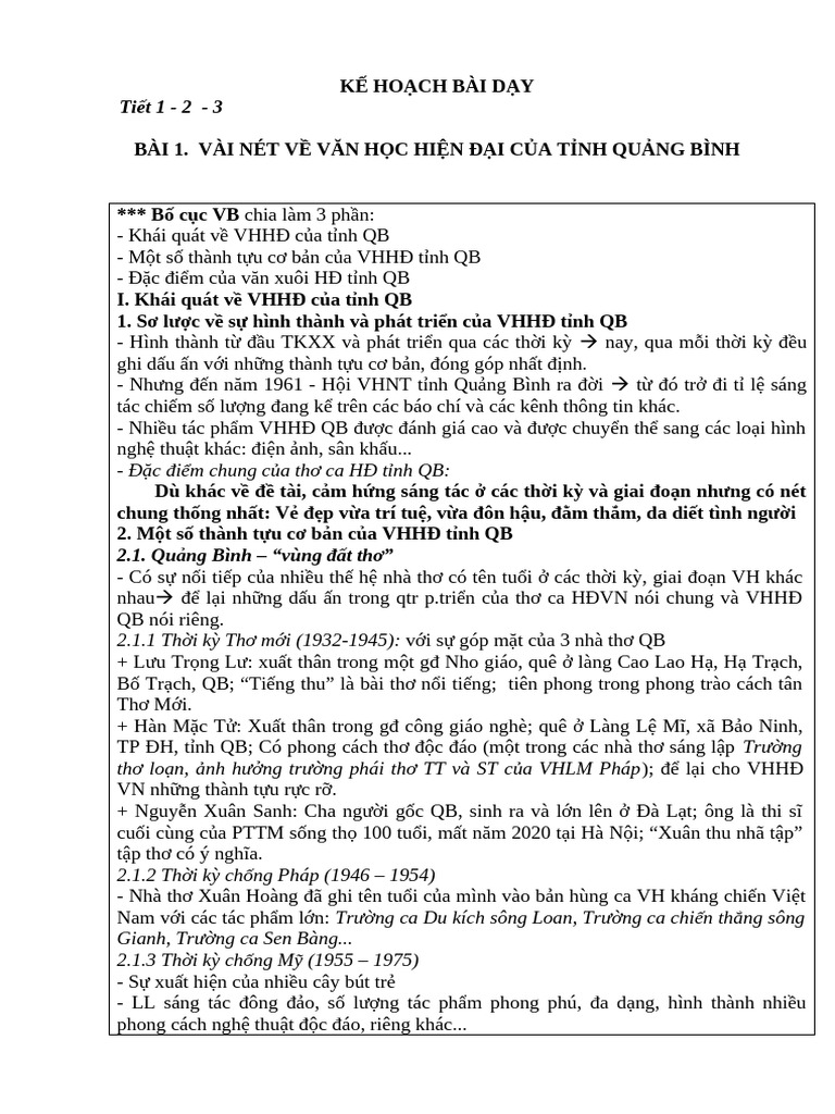 Vai Net Ve Van Hoc Hien Dai QB | PDF