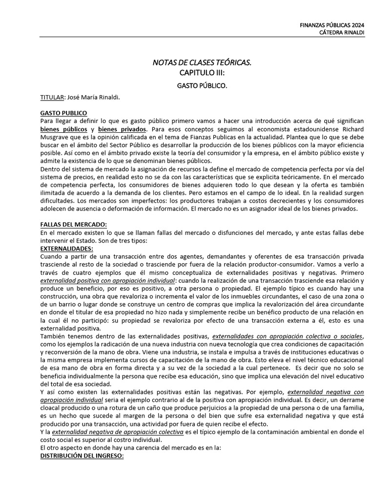 Notas de Clases. Capítulo 3. FP 2024. | PDF