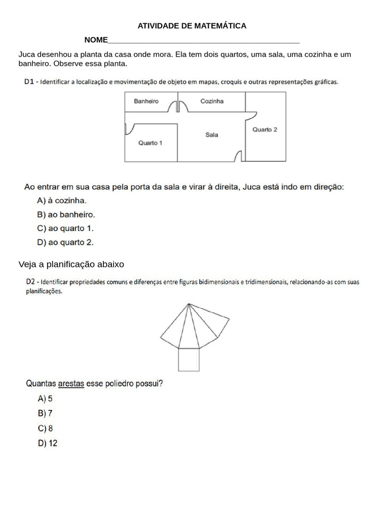 atividade de matemática keila | PDF
