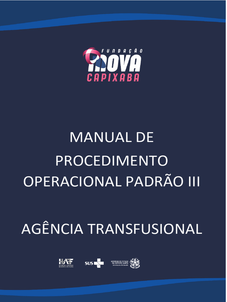 MANUAL - HABF.POP.003 - Agência Transfusional | PDF