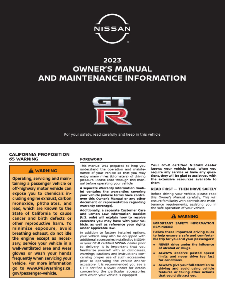 2023 Nissan GTR | PDF