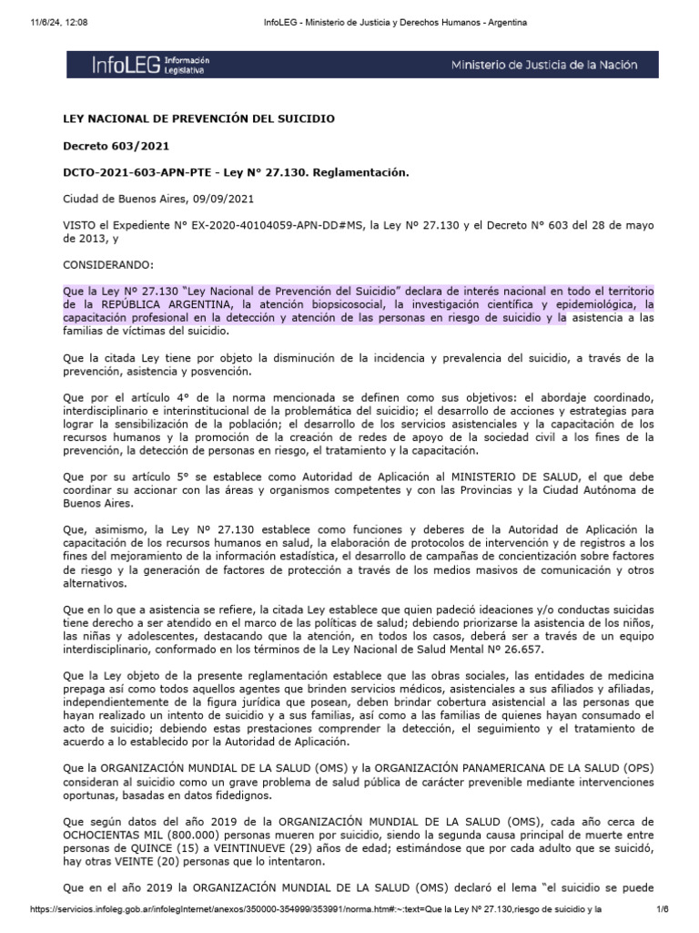 Ley Nacional N°27.130 - | PDF