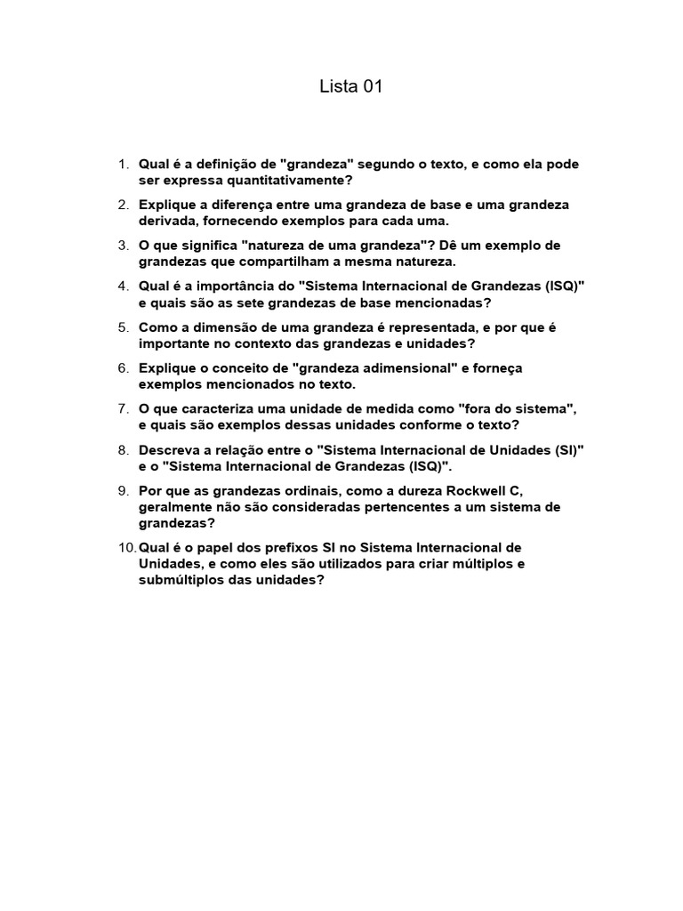 lista 01 | PDF