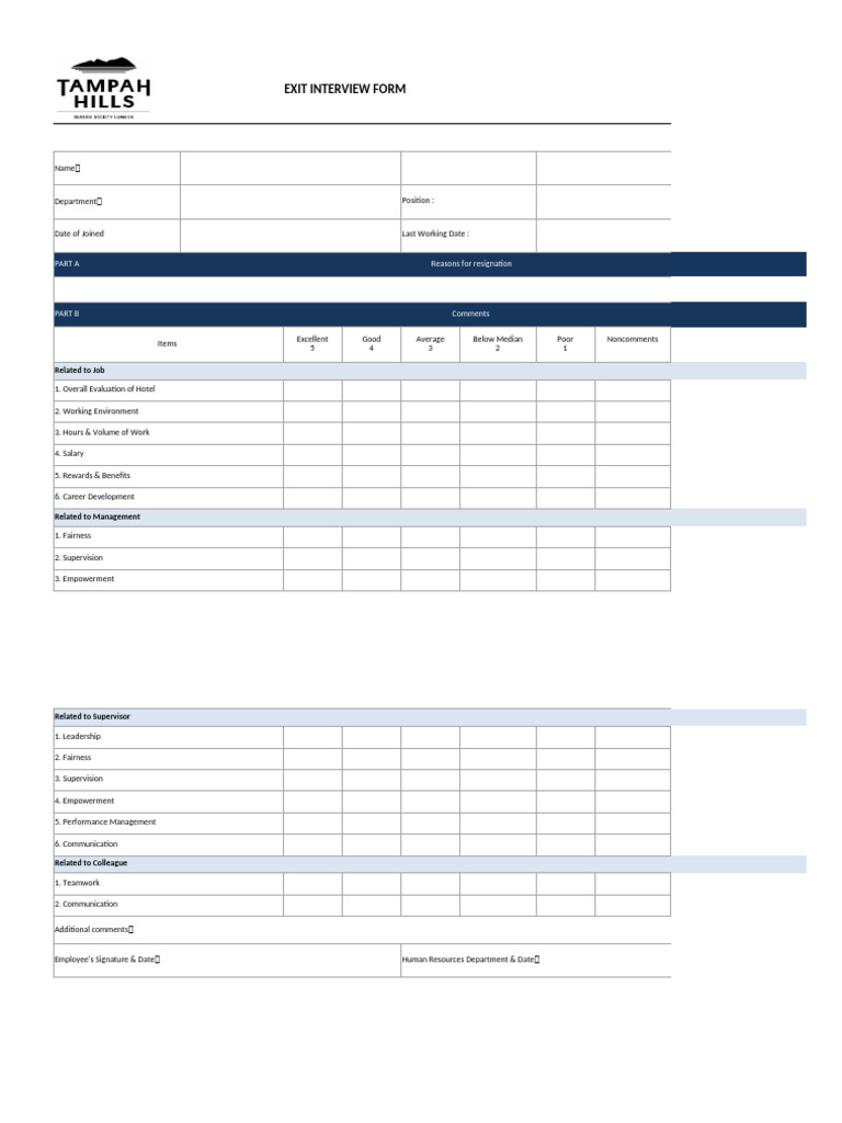 HRF 020 Exit Interview Form | PDF