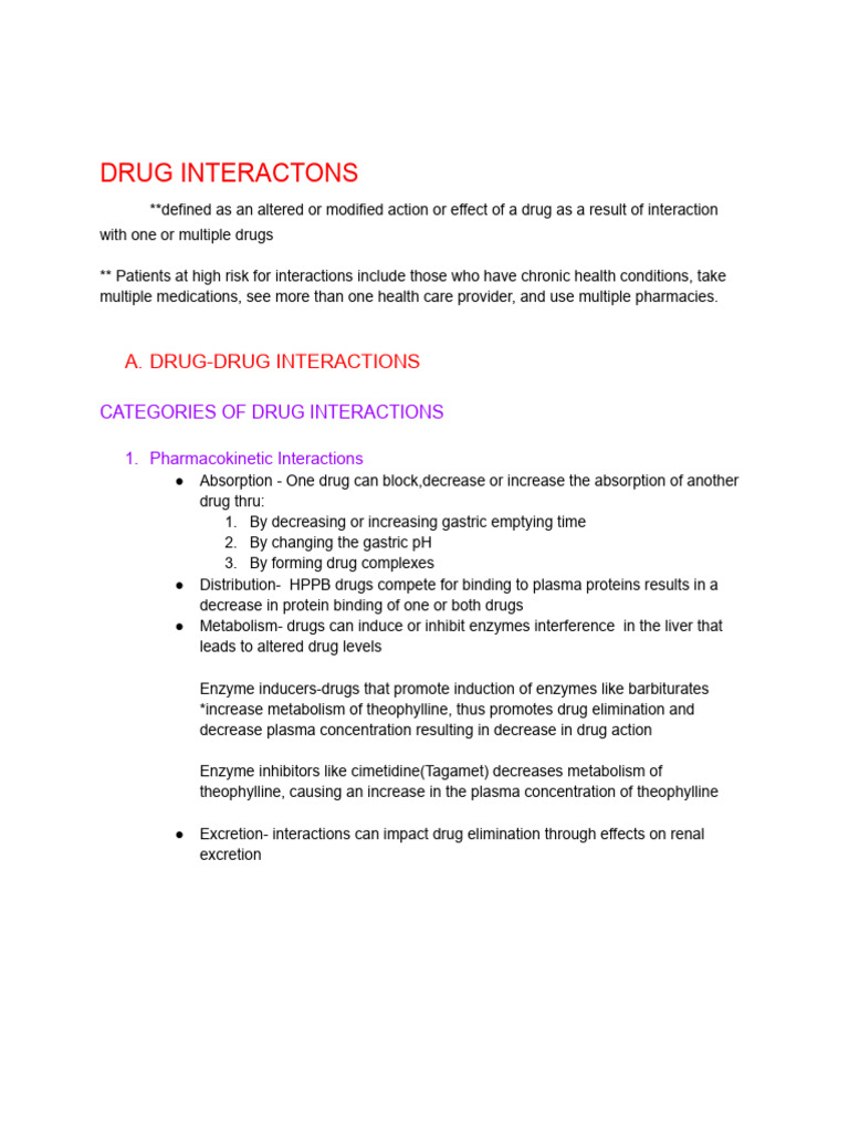 Drug Interactions | PDF