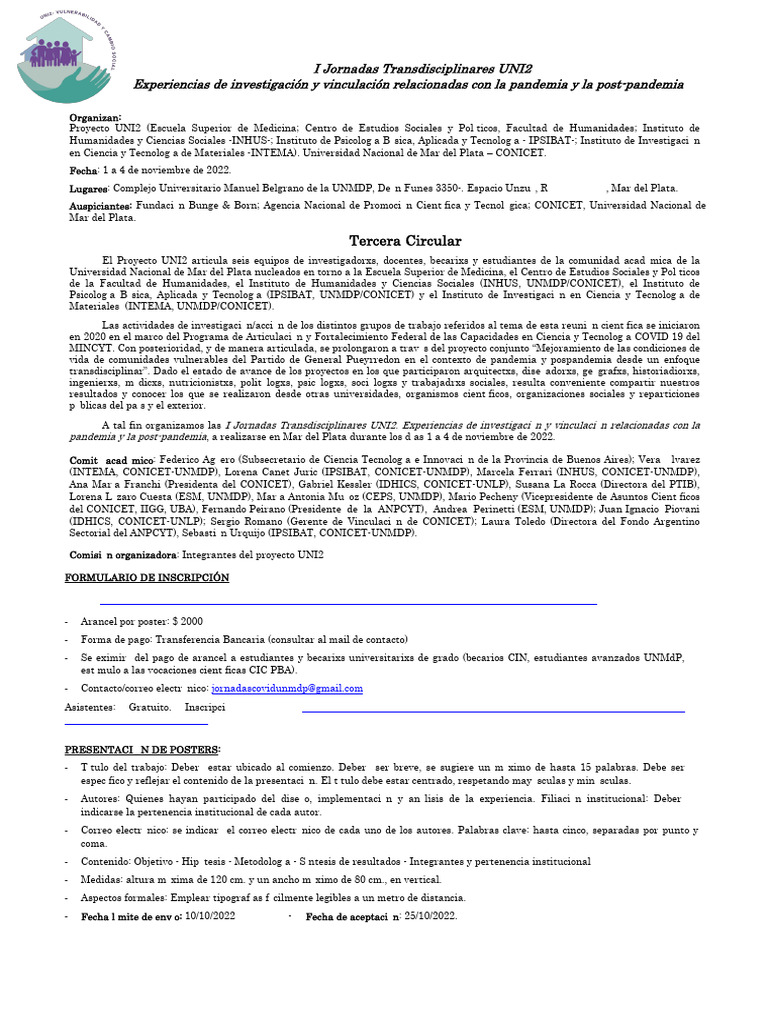 TERCERA CIRCULAR 31-10-22 | PDF