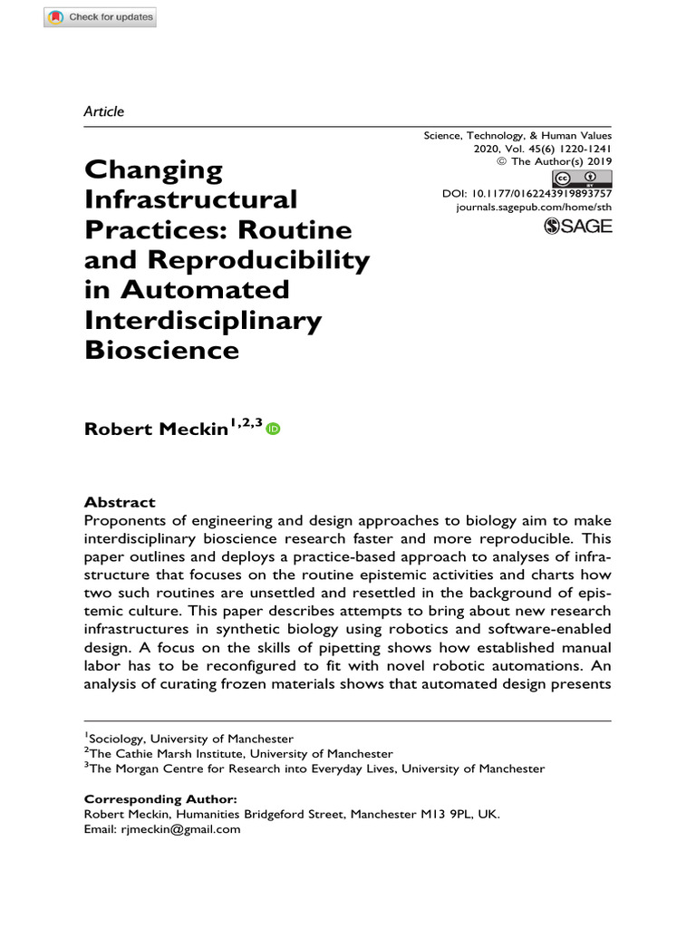 Meckin 2019 Changing Infrastructural Practices Routine and ...