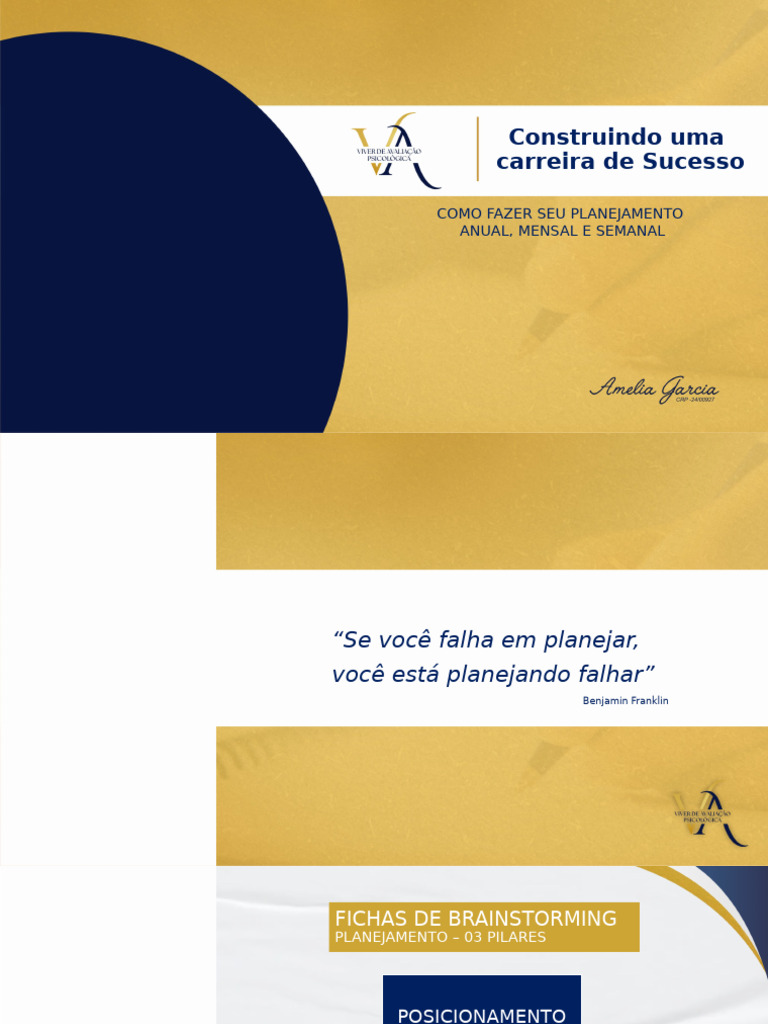 M1A10 - Como Fazer Seu Planejamento Anual, Mensal e Semanal | PDF