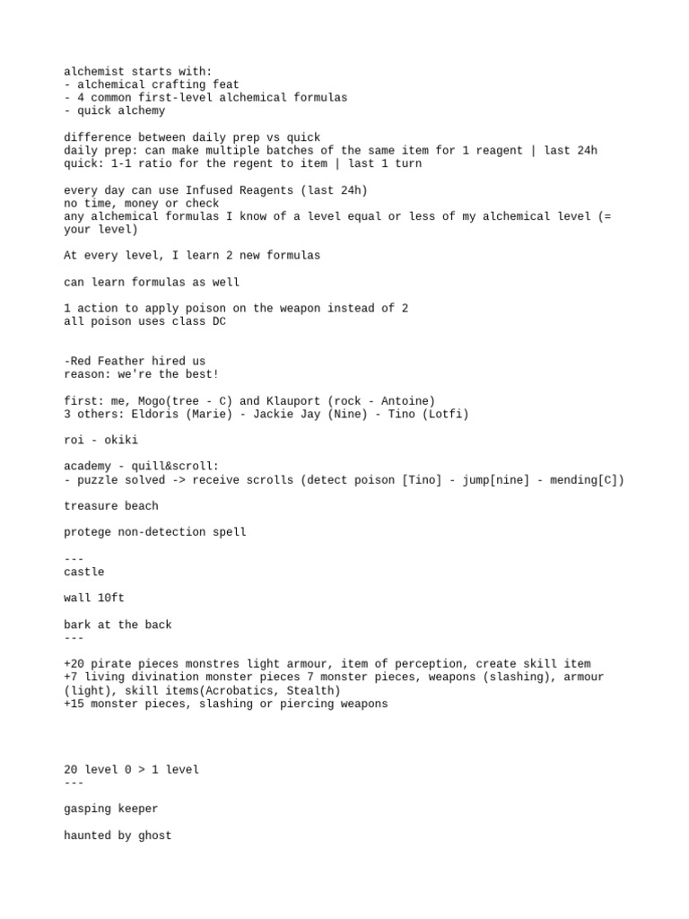 Pathfinder Alchemist | PDF